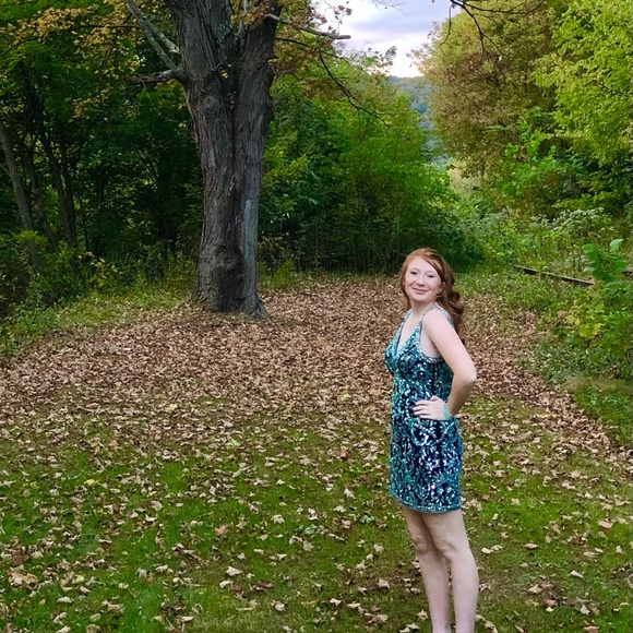 Sherri Hill | Dresses | Sherri Hill Teal Hoco Dress | Poshmark